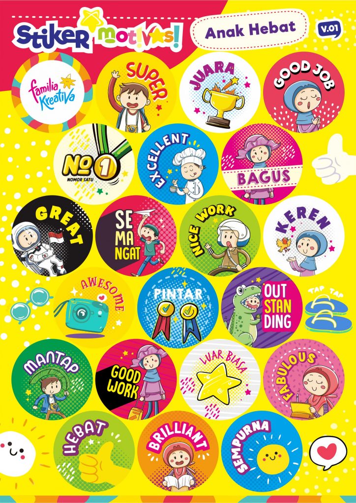 Stiker Motivasi untuk Anak Sedunia - Familia Kreativa